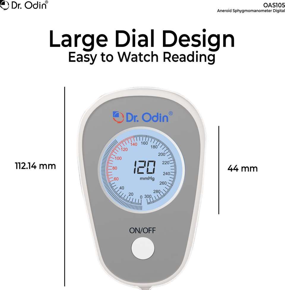Dr. Odin OAS105 Aneroid Sphygmomanometer (Digital), Durable Cuff, 1 ...