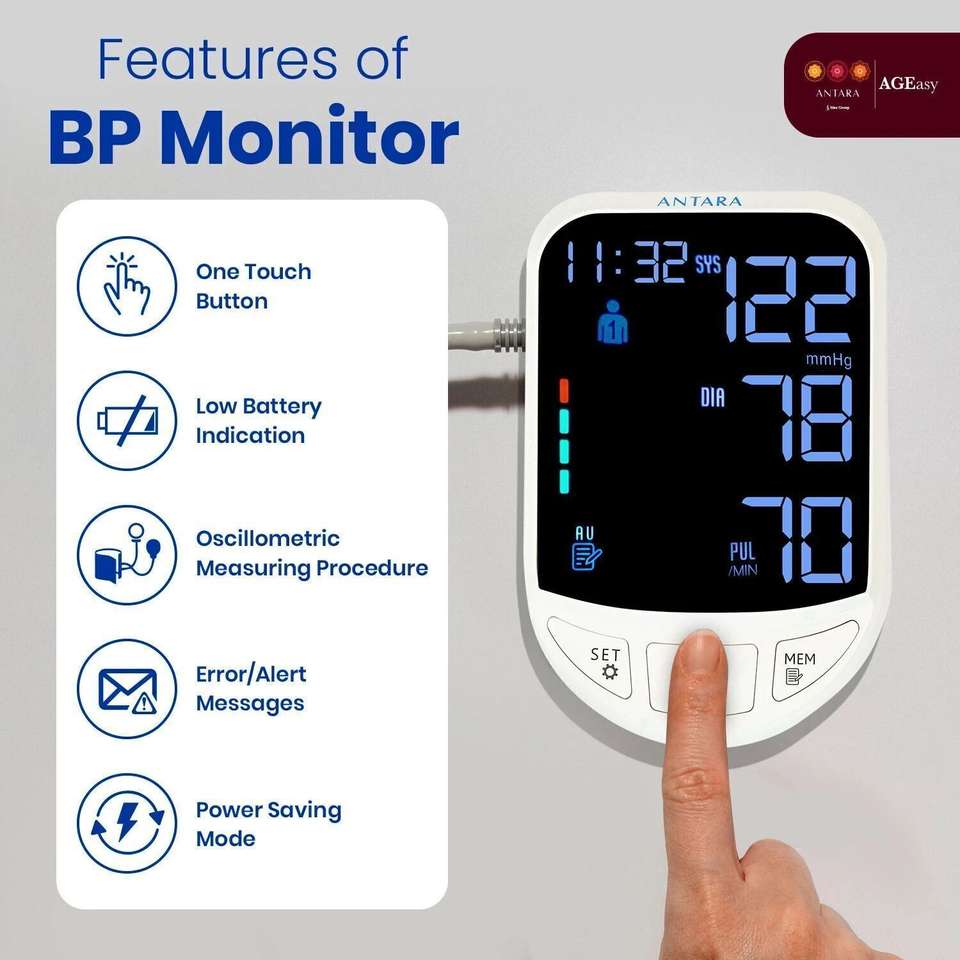 AGEasy Automatic Digital Blood Pressure Machine USB Type C / Battery ...