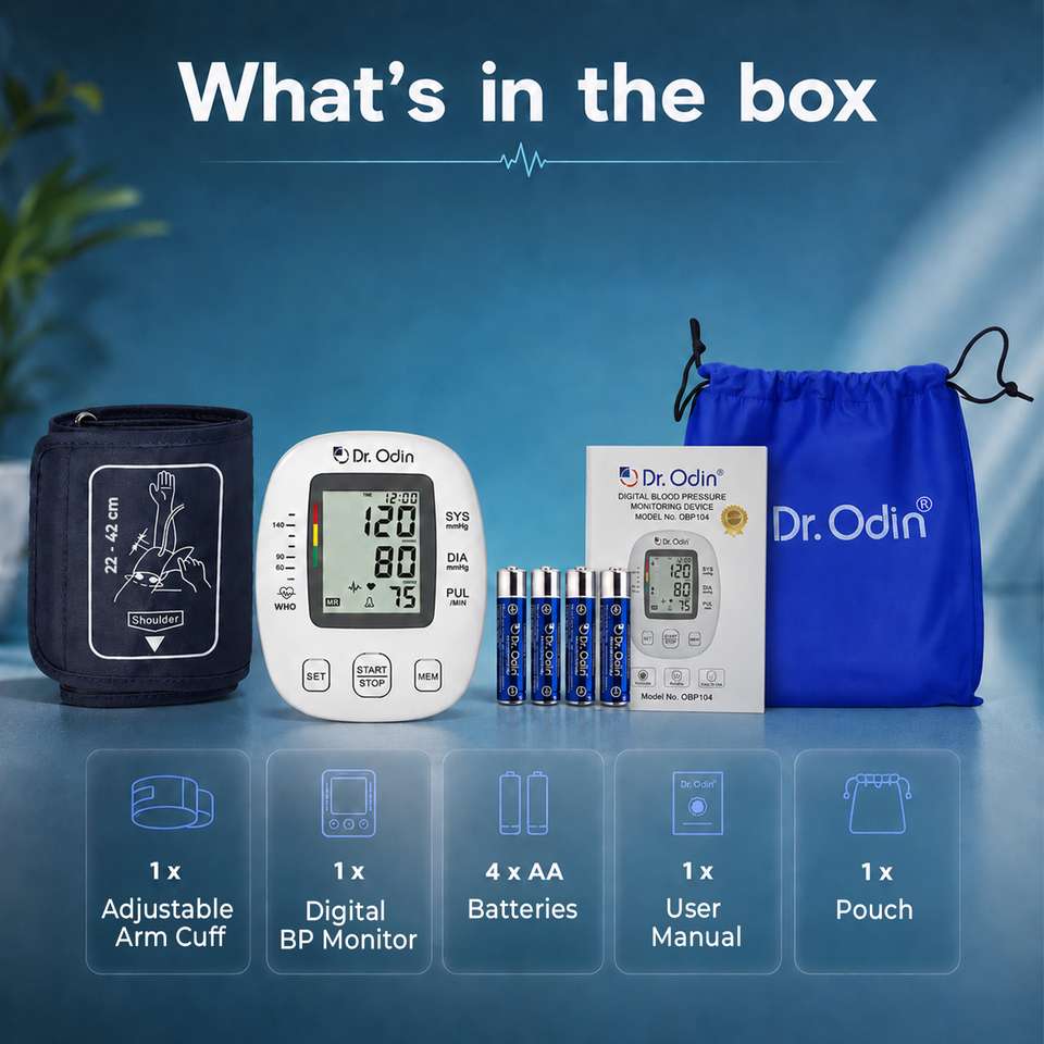 Dr. Odin OBP 104 Pulse Mini Digital Blood Pressure Machine with 2x60 ...