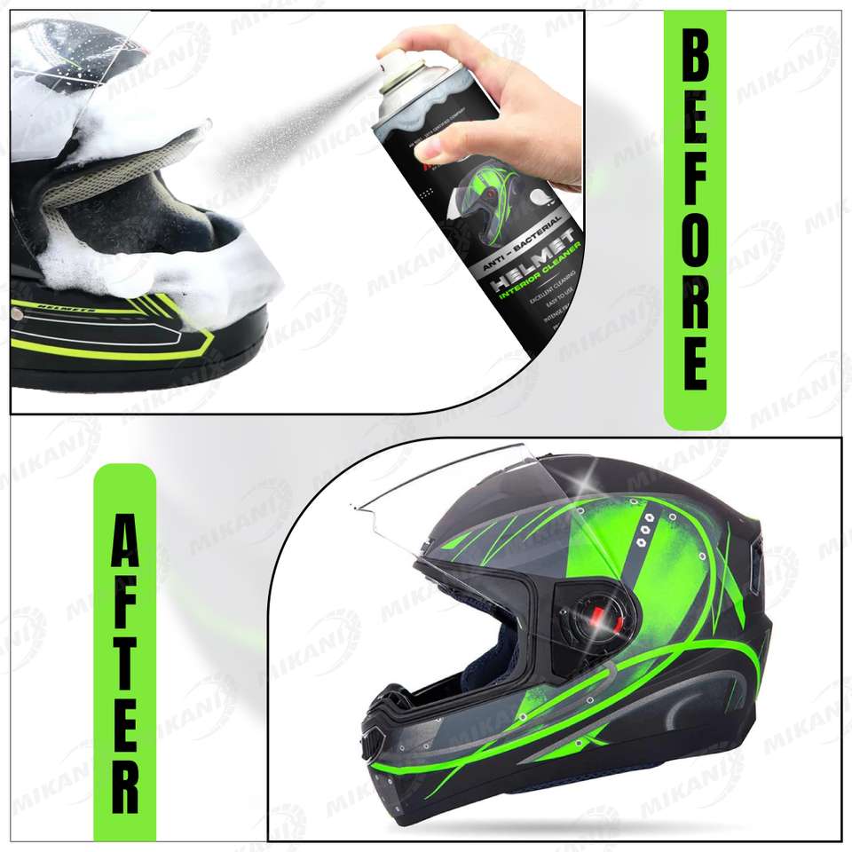 MIKANIX Helmet Foam Cleaner Spray | Anti Bacterial | Anti Fungal Spray ...