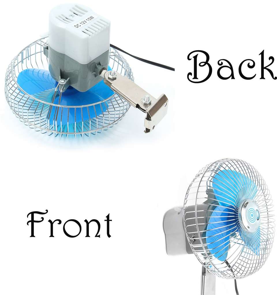 MATIES Universal 6inch Blue/White 12V Steel Fan For Car Interior-203 ...