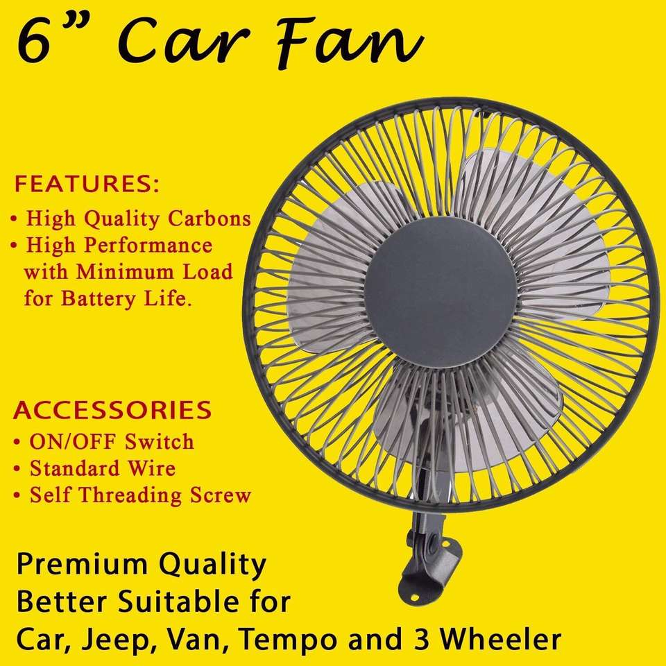 PRTEK Volt 6" Fan for Car, SUV, Truck, Auto, Caravan, Buses CTY_F269 ...