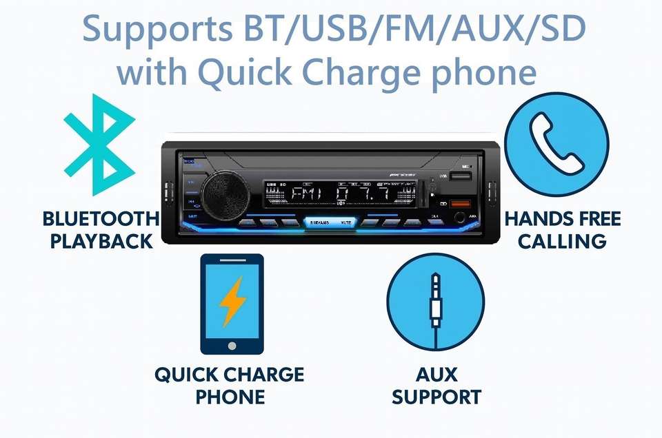 Retails Gateway Fast Charge Pro+ DUAL USB Bluetooth Wireless Music/USB ...