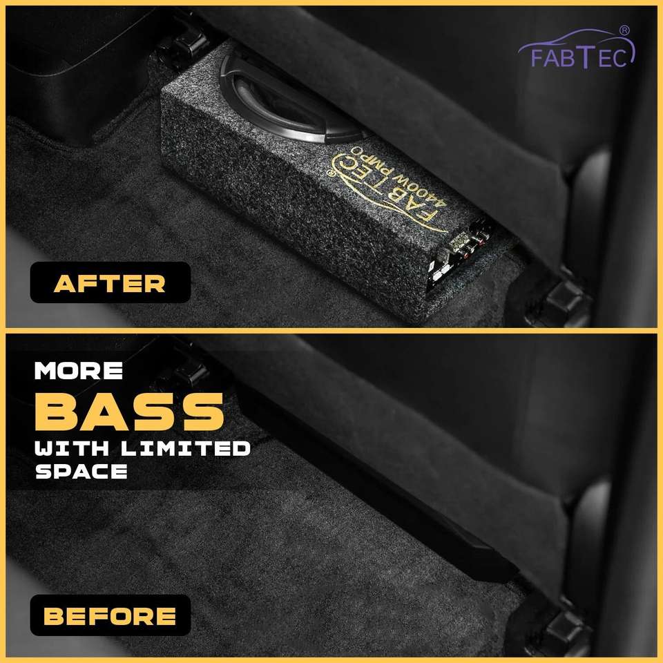FABTEC UNDER SEAT CAR BASS TUBE 8 INCH Plug and Play Bass Tube (Built ...