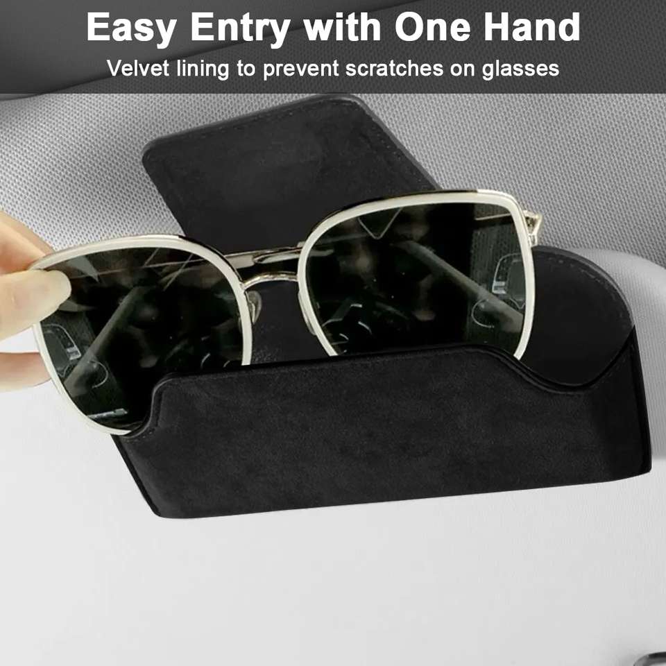 ZITRONIX Car Visor Sunglasses Holder Black Black Car Sunglass Clip ...