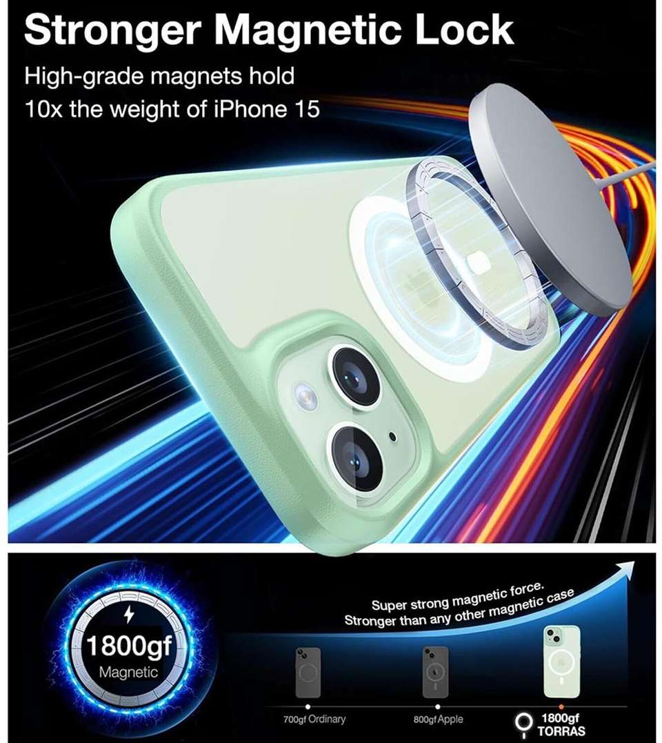 Torras Back Cover for Apple Iphone 15 Guardian Magnetic, Competible ...