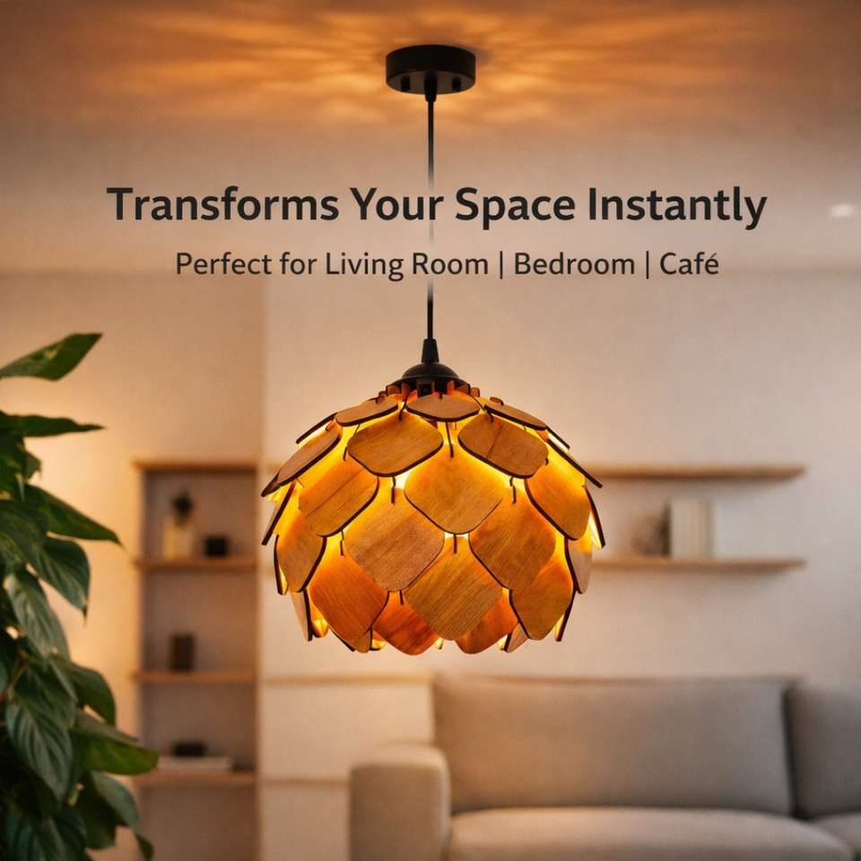 woodiography wooden pendant ceiling lamp decoration handcrafted primium ...