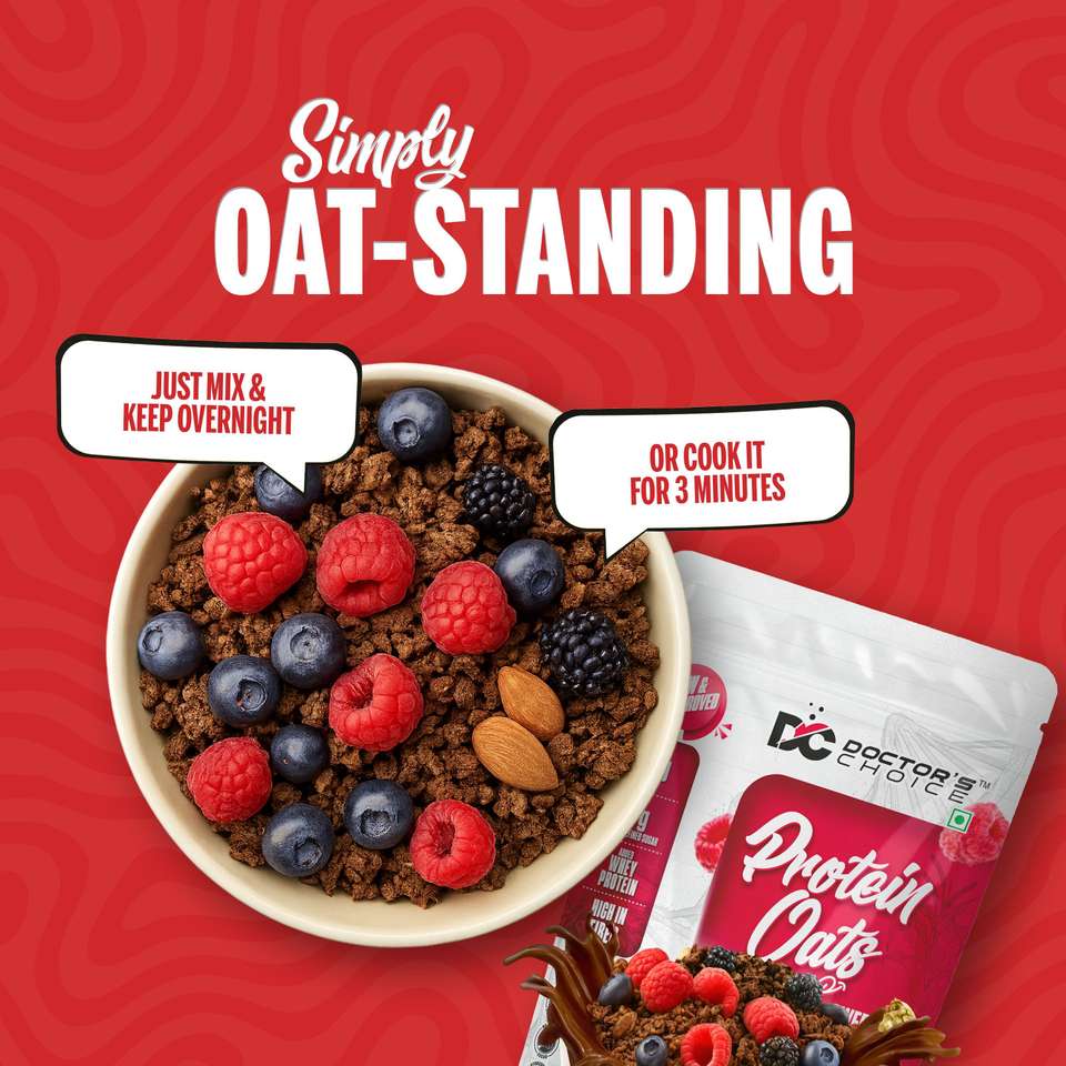 DOCTOR'S CHOICE Oats, 27g Pure Protein, Jaggery Sweetened, No Additives ...