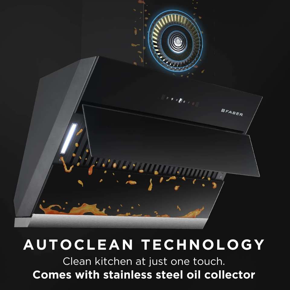 FABER Hood Bliss FL SC HC BK IN 90 Auto Clean Wall Mounted Black 1350 ...