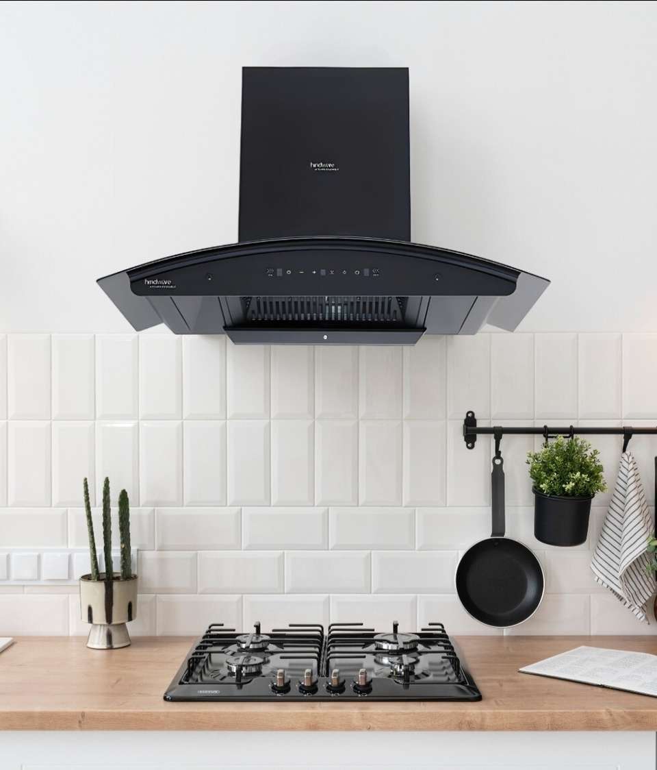 Hindware ZINNIA BLK 90 | MaxX SILENCE CHIMNEY | Filterless | 4 Speed ...
