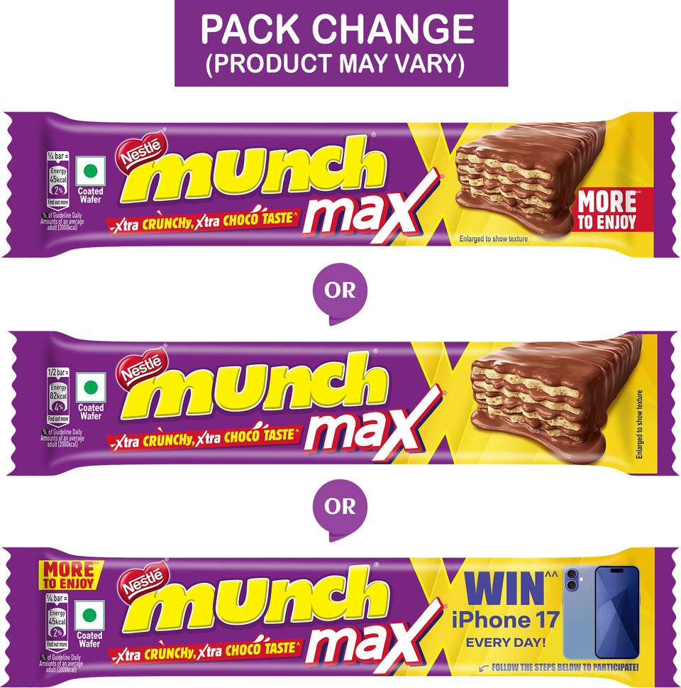 NESTLE Munch Max Coated Crunchy Wafer Bars Price in India - Buy NESTLE ...