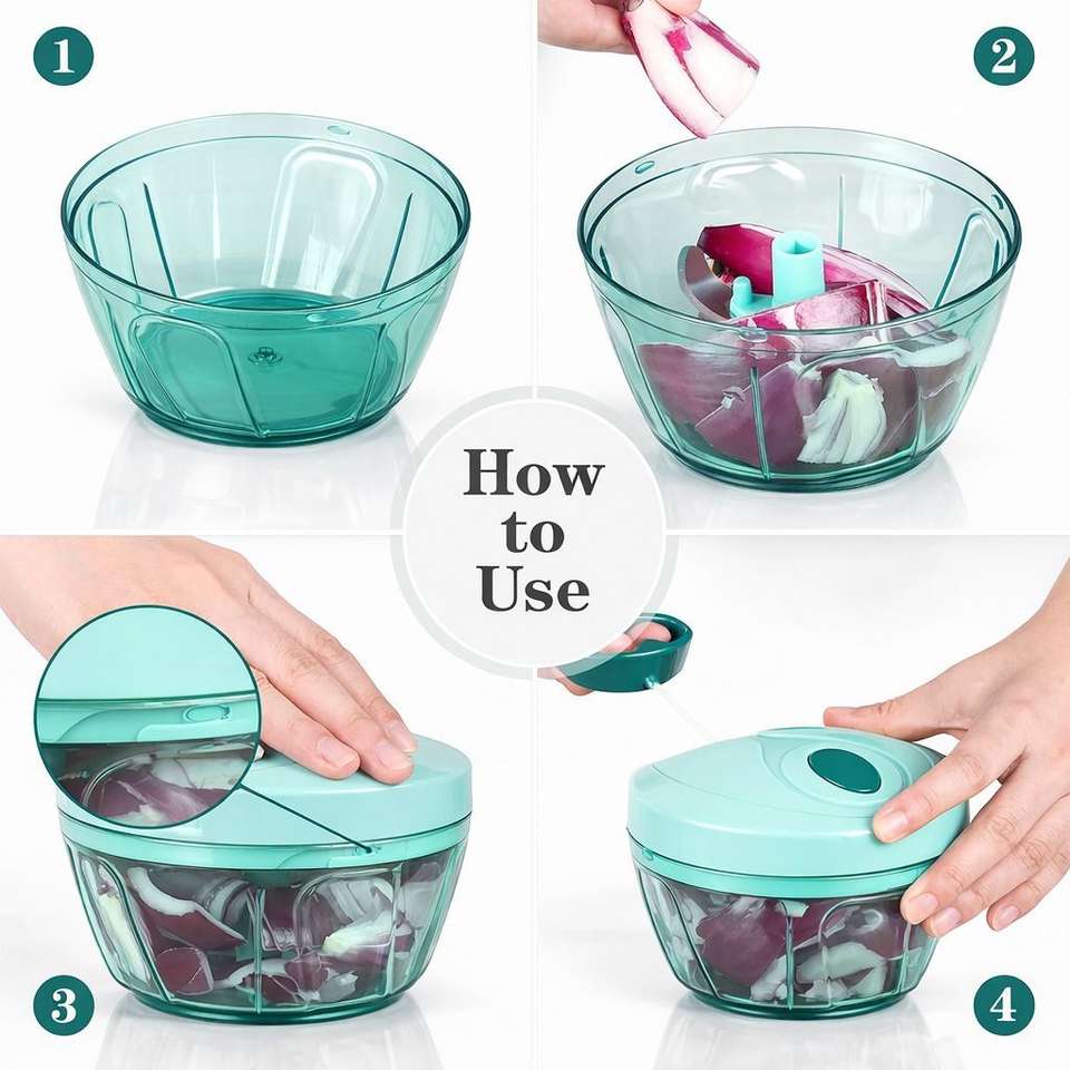 Kitchenberry 500 ML Manual Hand Dori Chopper Vegetable & Fruit Chopper ...