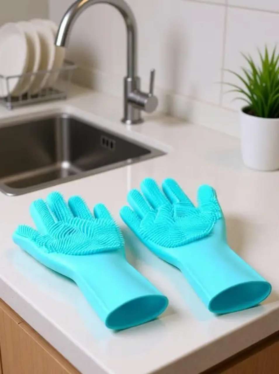 Radheshyam Magic Silicone Dishwashing Gloves Wet and Dry Disposable ...