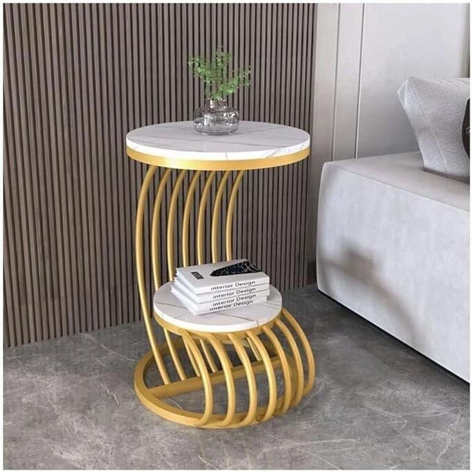 Paradise Enterprises Tier Metal Frame Coffee Table End Table Marble ...