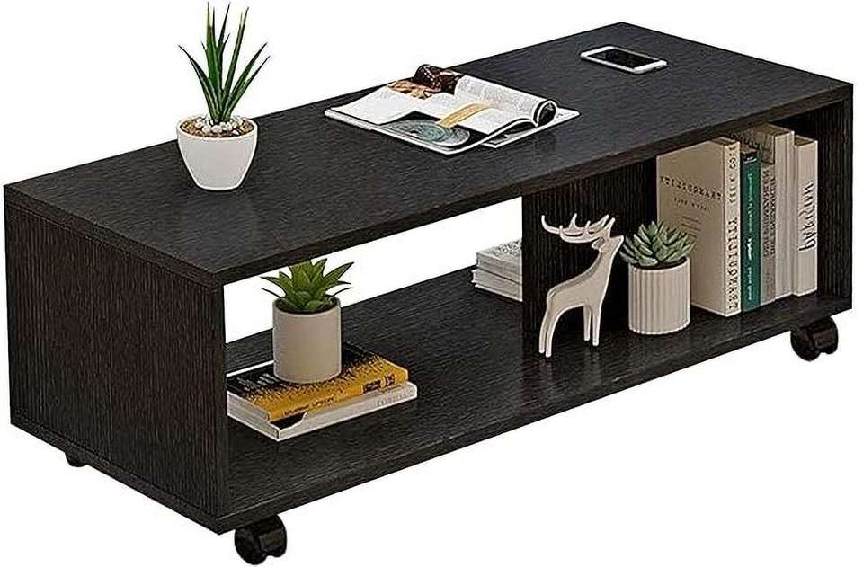 LUKZER Center Table with Wheels Open Storage Organizer (CT-003 ...