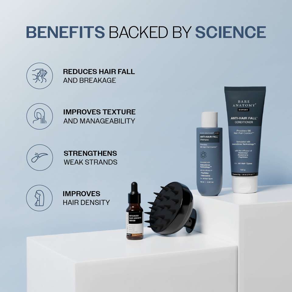 BARE ANATOMY Anti Hair Fall Complete Kit - Shampoo, Conditioner, Hair ...
