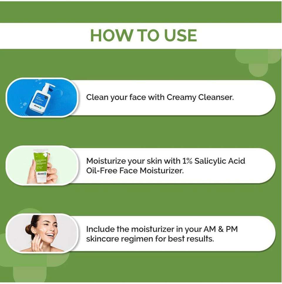 The Derma Co 2% Salicylic Acid Gel Face Wash and 1% Salicylic Acid Oil ...
