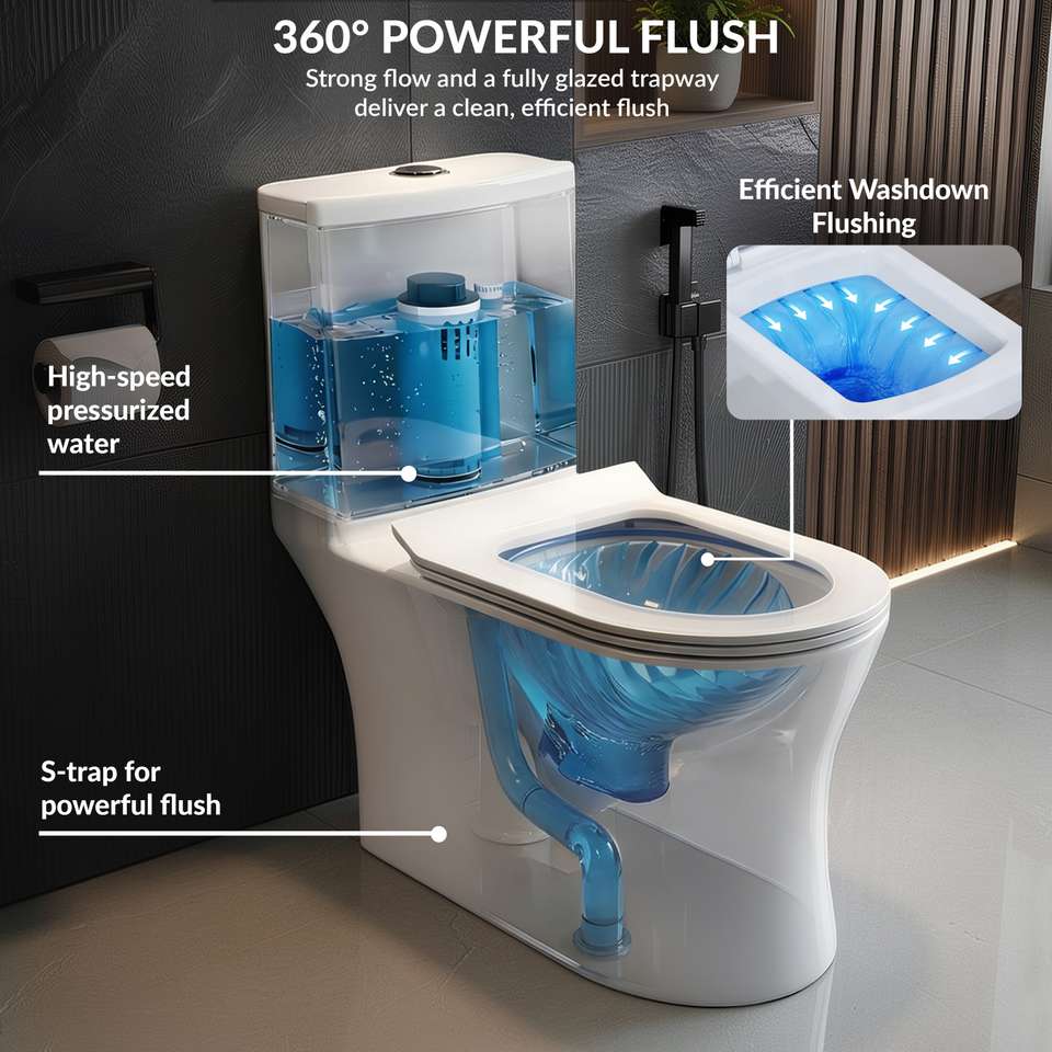 Plantex Ceramic Commode for Toilet/One Piece Toilet/Rimless Washdown ...