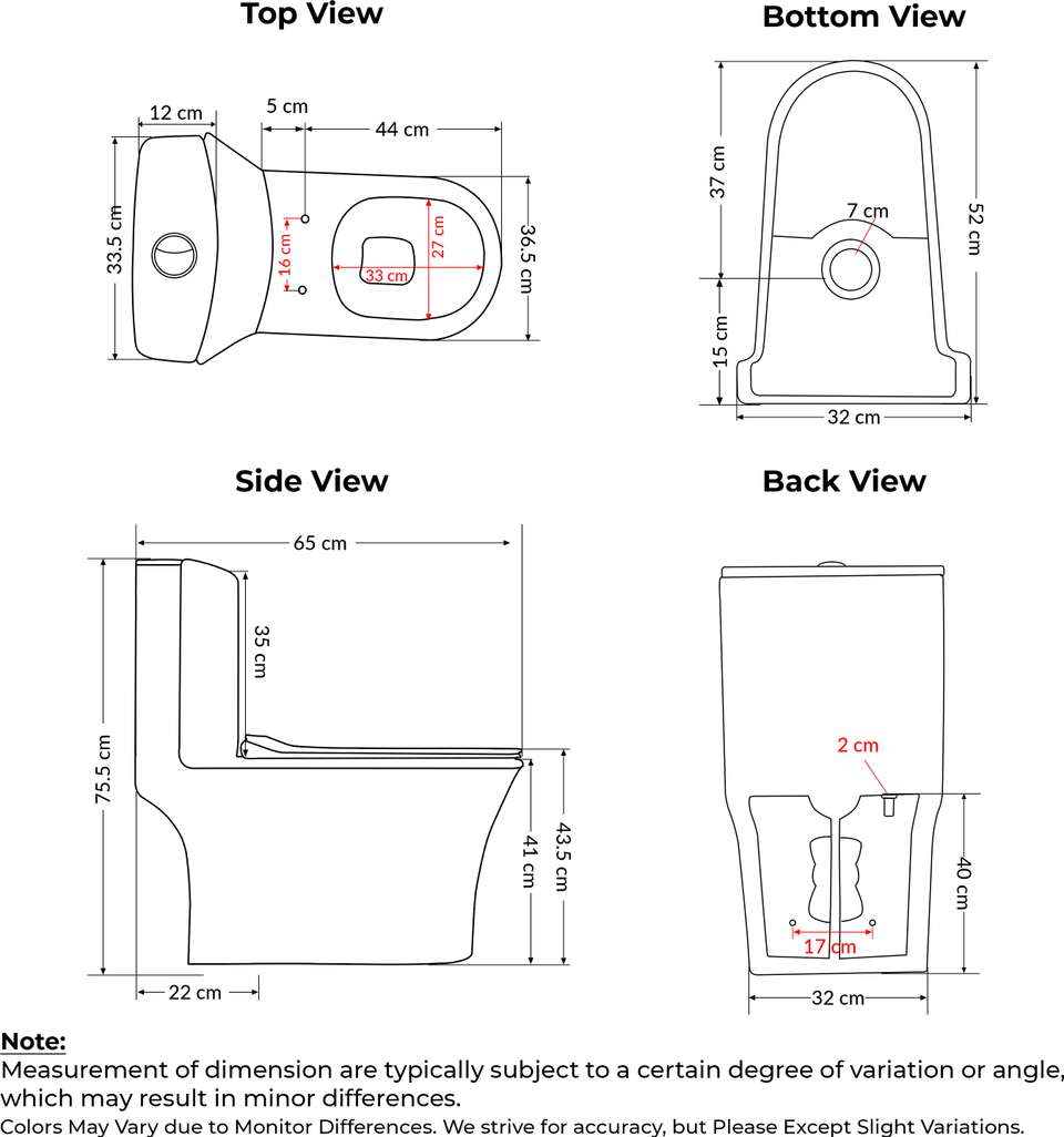 Plantex Ceramic Commode for Toilet/One Piece Toilet/Rimless Washdown ...