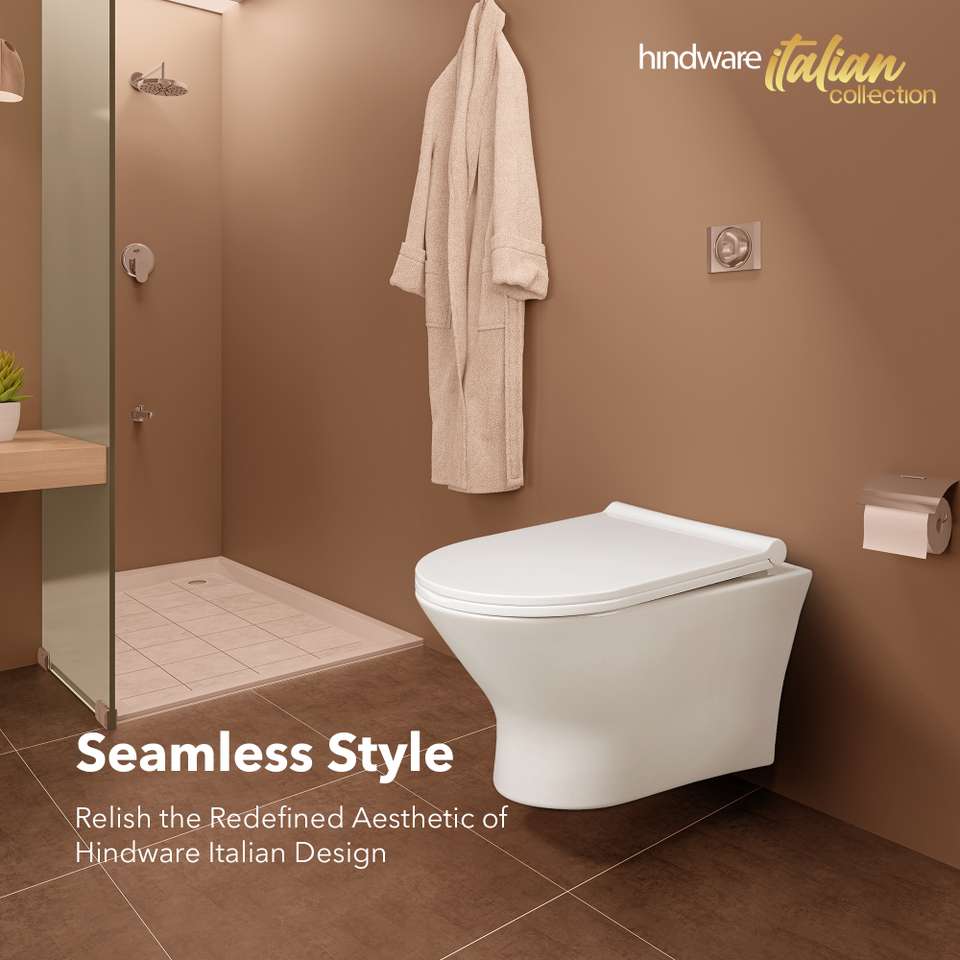Hindware Ace P-220 Trap One-piece Wall Mount EWC 20132 Western Commode ...