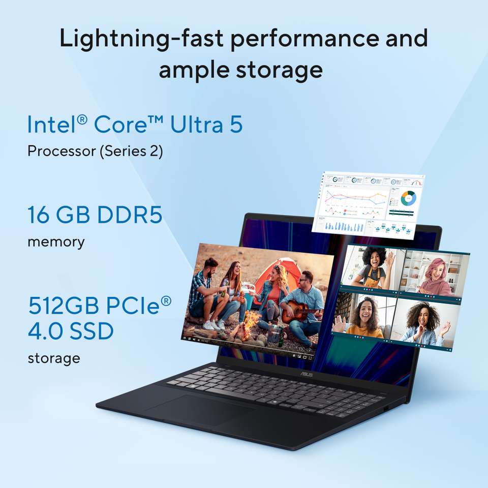 ASUS Vivobook 16 (2025) with Office 2024 + M365 Basic, AI PC Intel Core ...