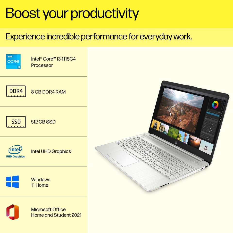 HP 15s Intel Core i3 11th Gen 1115G4 - (8 GB/512 GB SSD/Windows 11 Home ...