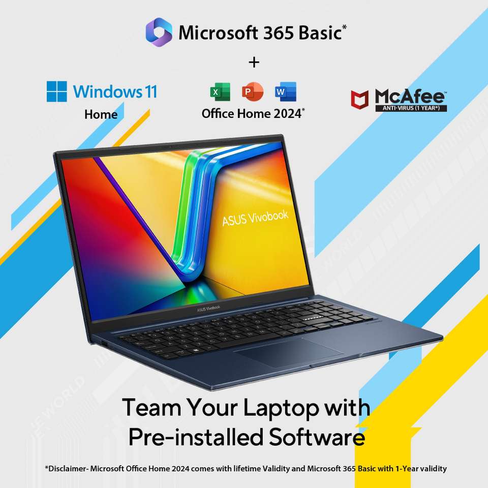 ASUS Vivobook 15 (2026) with Office 2024 + M365 Basic Intel Core 3 14th ...