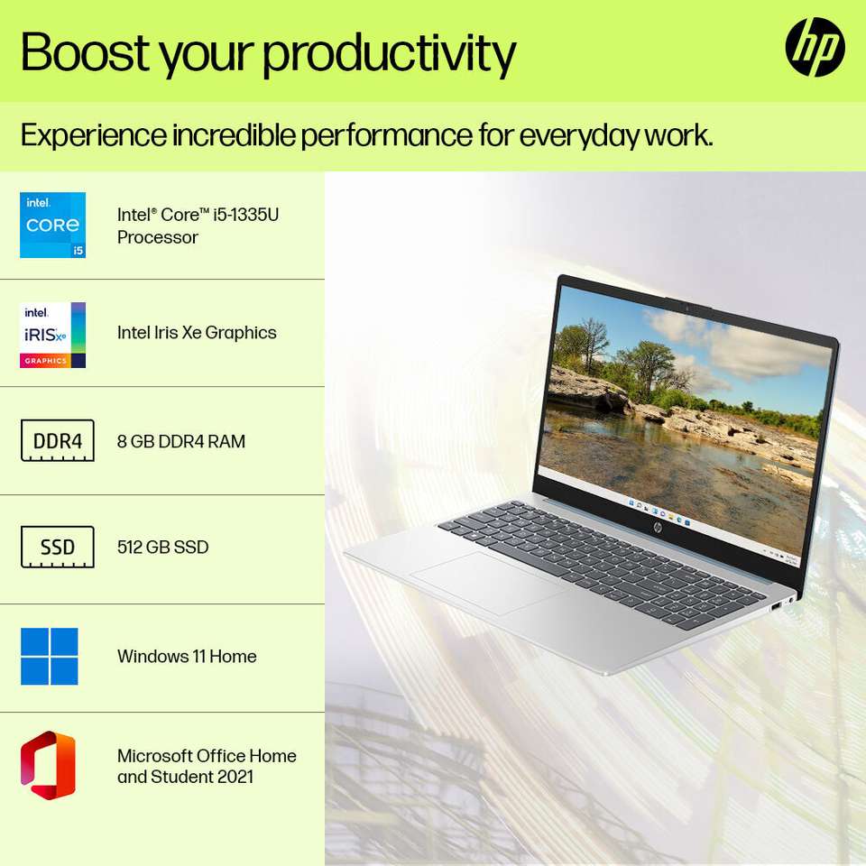 HP 15s Intel Core i5 13th Gen 1335U - (8 GB/512 GB SSD/Windows 11 Home) 15-fd0021TU Thin and ...