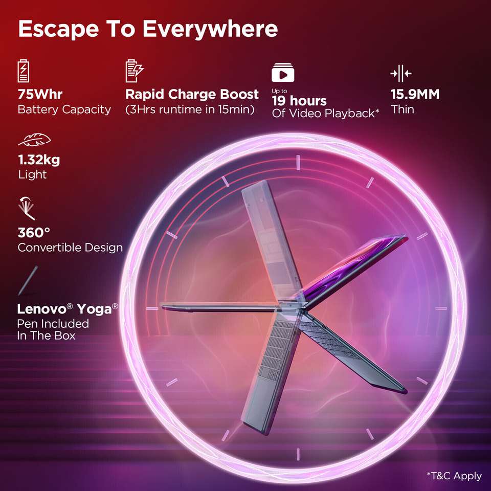 Lenovo Yoga 9 2-in-1 Aura Edition 4K WQUXGA OLED Copilot+PC Intel Core ...