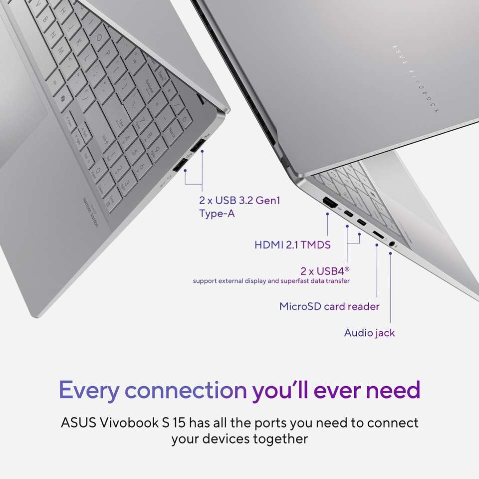 ASUS Vivobook S15 OLED Copilot + PC, AI PC, Full Metal Body, Backlit ...