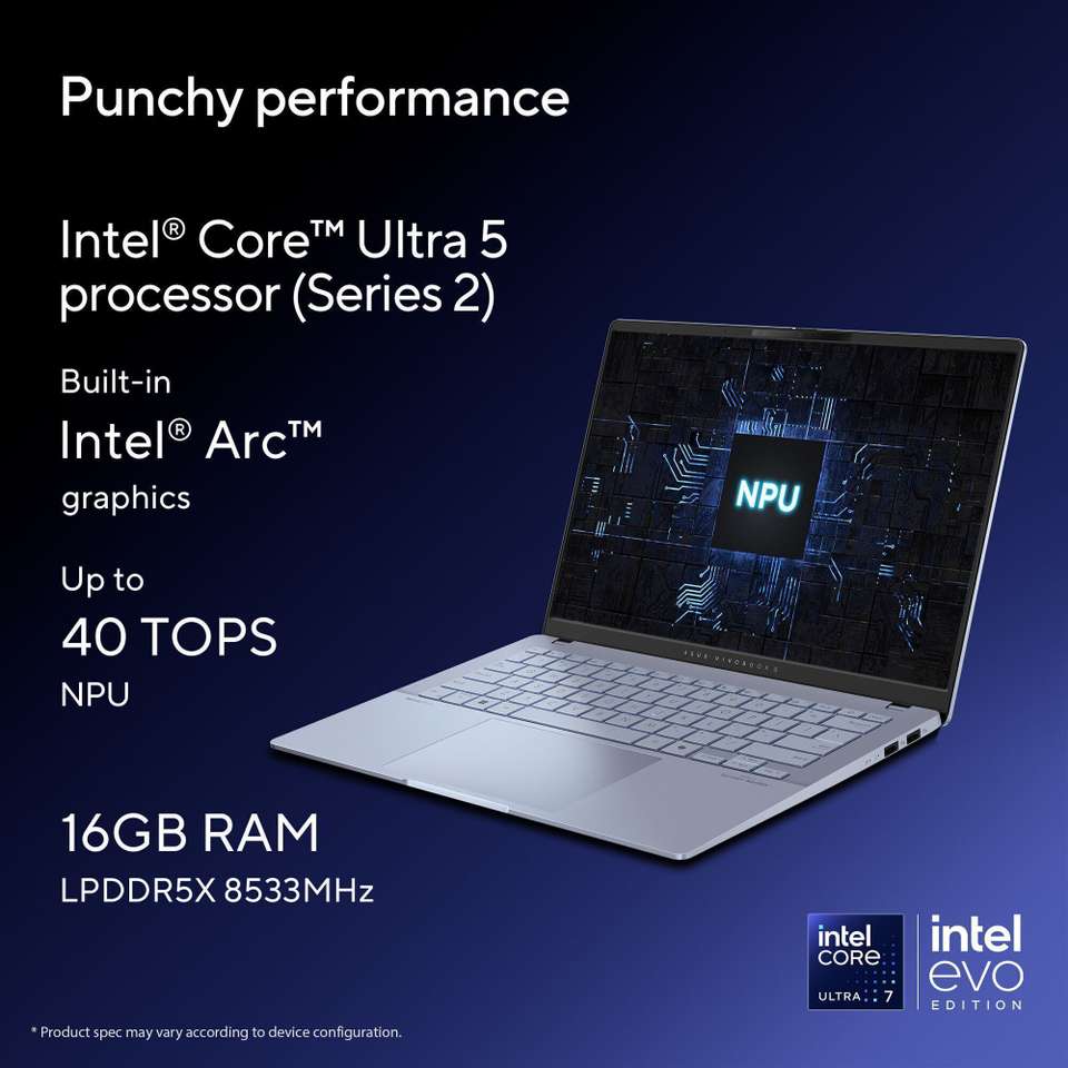 ASUS Vivobook S14 OLED (2025), Copilot + PC, AI PC, Metal Body, Backlit ...