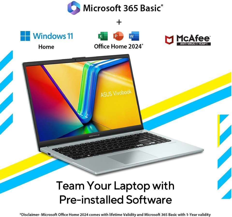 ASUS Vivobook Go 15 (2025) with Office 2024 + M365 Basic*, Backlit ...