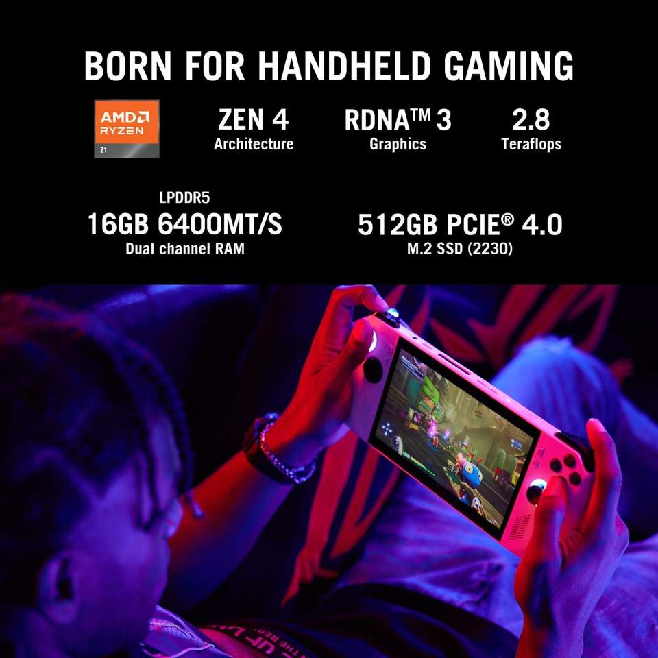ASUS ROG Ally AMD Ryzen Z1 HexaCore - (16 GB/512 GB SSD/Windows 11 Home ...
