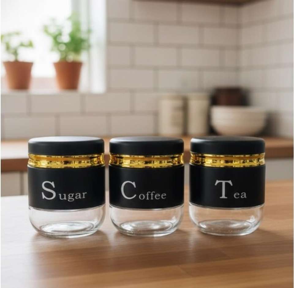 ujwarkau Glass Tea Coffee & Sugar Container - 350 ml Price in India ...