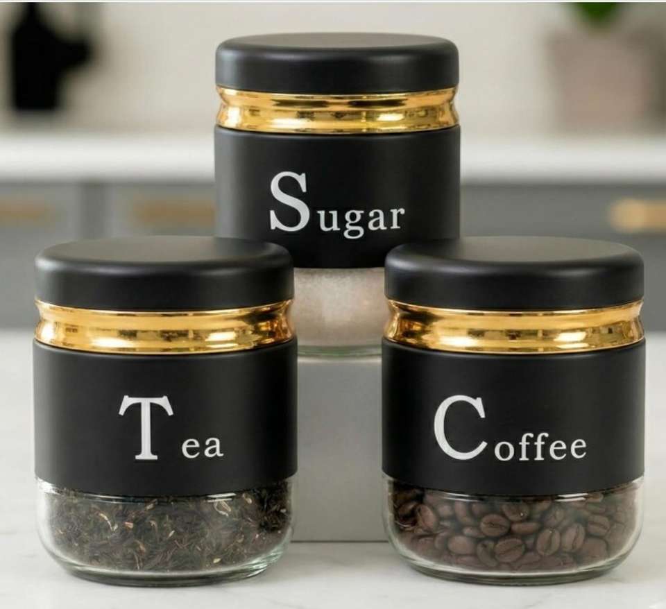 ujwarkau Glass Tea Coffee & Sugar Container - 350 ml Price in India ...