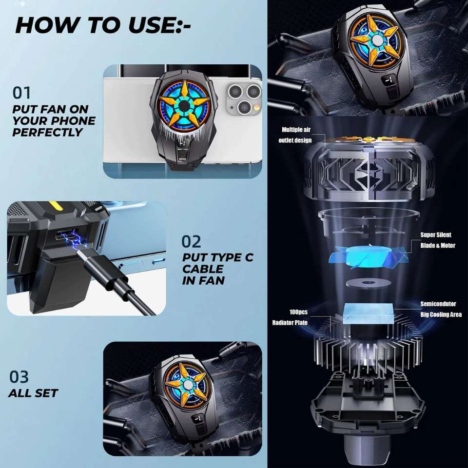 PAPLAJ ENTERPRISES SL-09 Mobile Phone Cooler for Gaming Perfect for ...