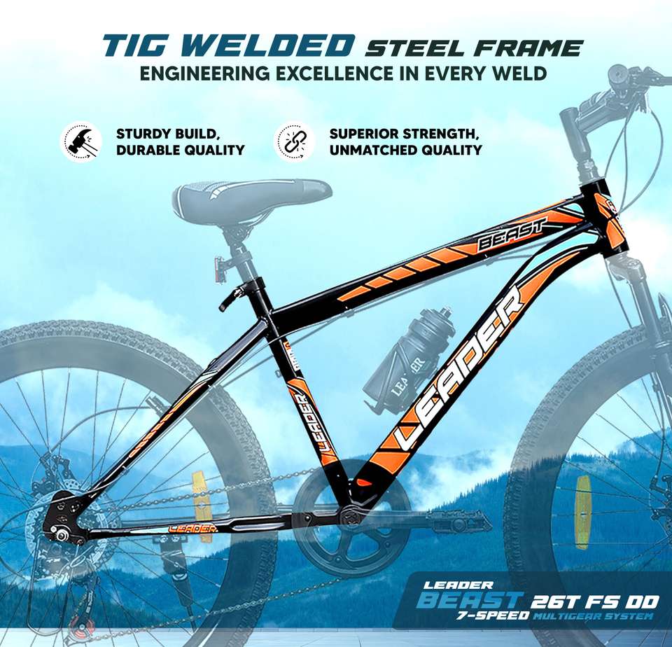 LEADER Beast MultiSpeed Bike with FS & DD Brake 26 T (inch) Mountain ...