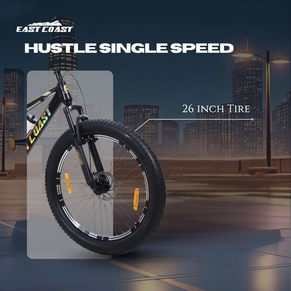 EAST COAST Hustle Gold 26T cycle II Double Disc II Fat Tyres II Double ...