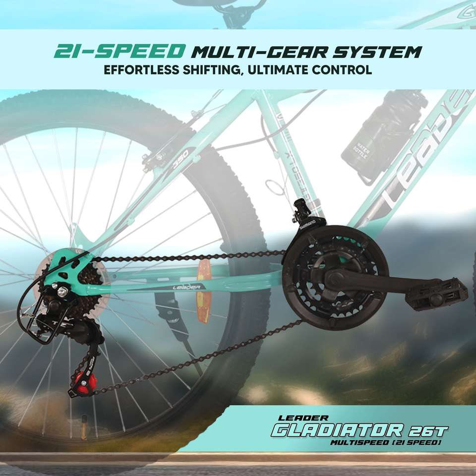 LEADER Gladiator Multi Speed (21 Speed) Cycle with Front Suspension and ...