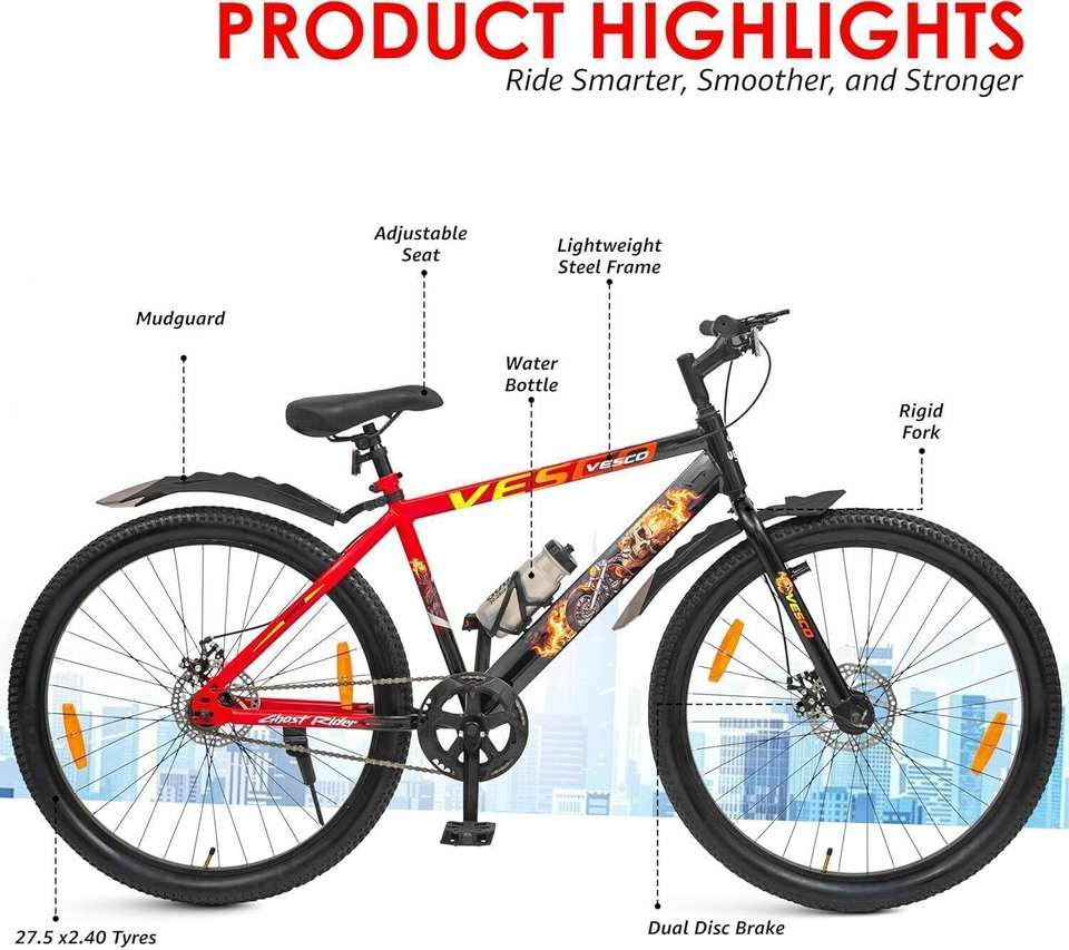 VESCO Ghost Rider 27.5T Cycle for Men | Dual Disc Brake Cycle, Ideal ...
