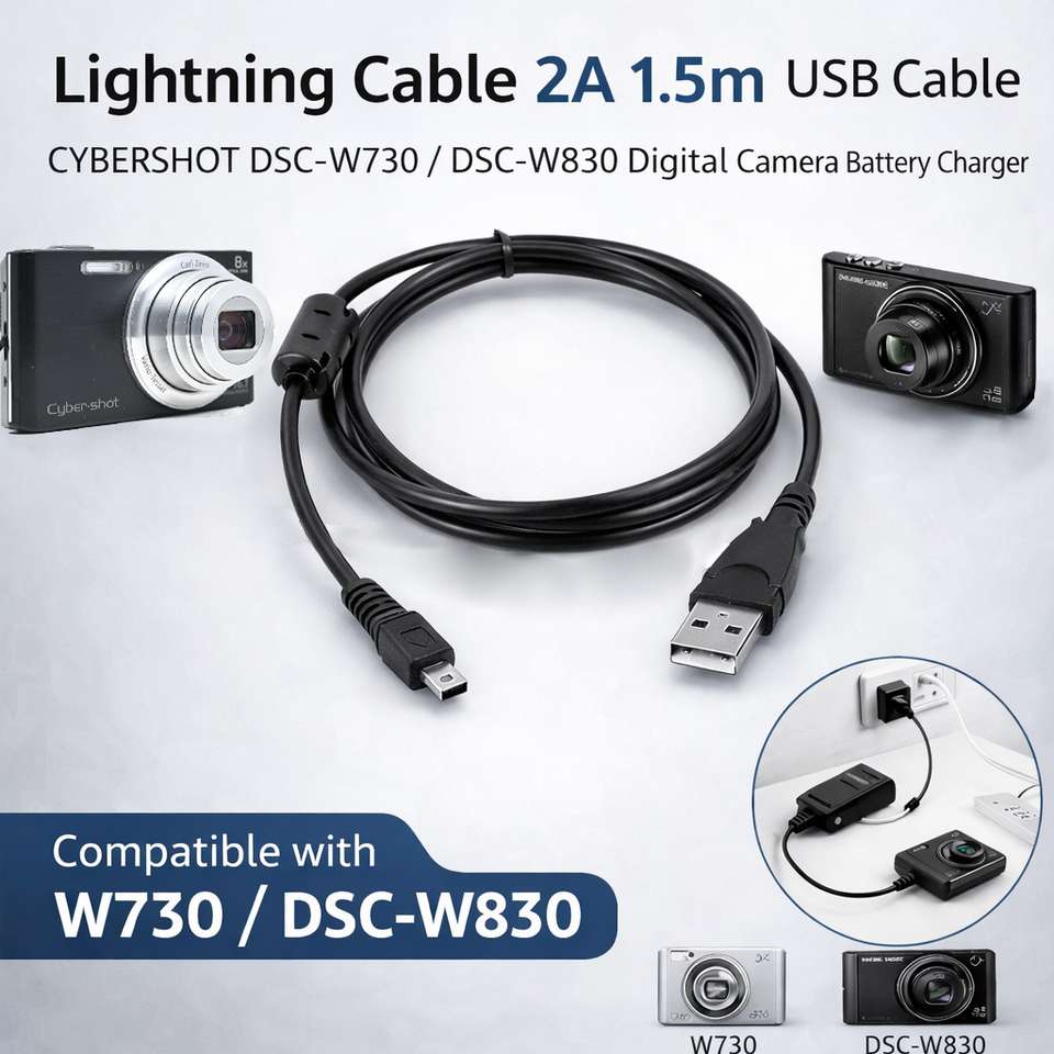 FOX MICRO Lightning Cable 2 A 1.5 m USB Cable CYBERSHOT DSC-W730 / DSC ...