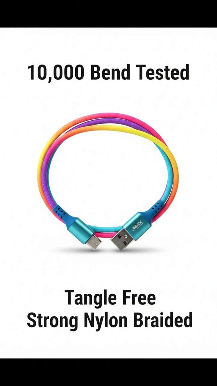 Jmax Micro USB Cable 1 m 3A Fast Charging Micro USB Cable | 1 Meter ...