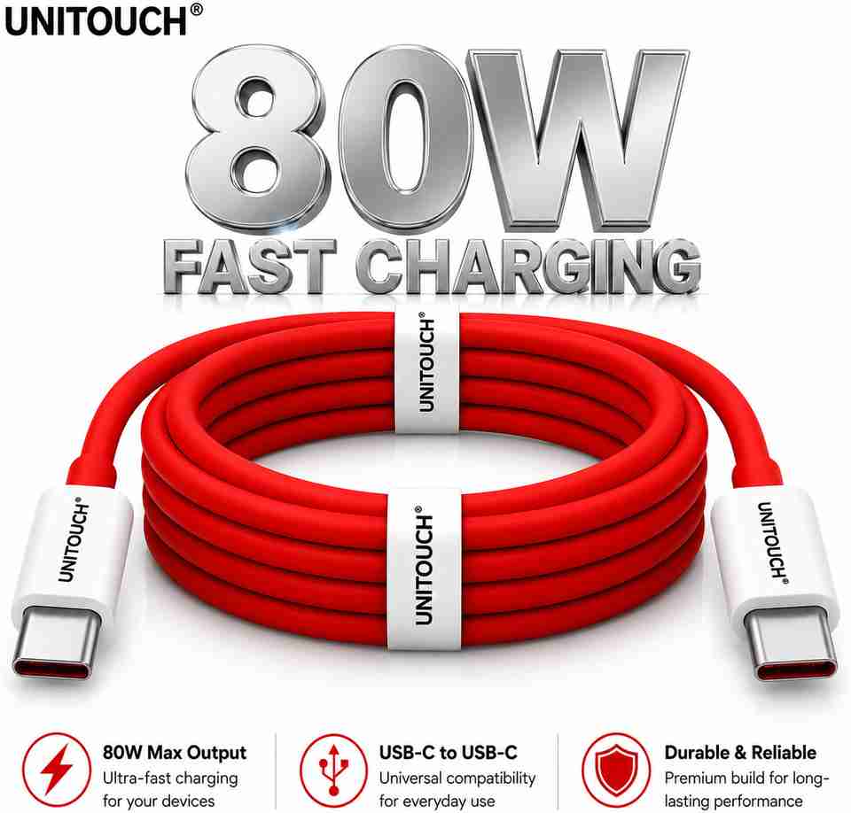 Unitouch Type C 6 A 1 m TPE 80W USB Type-C to Type-C Fast Charging ...