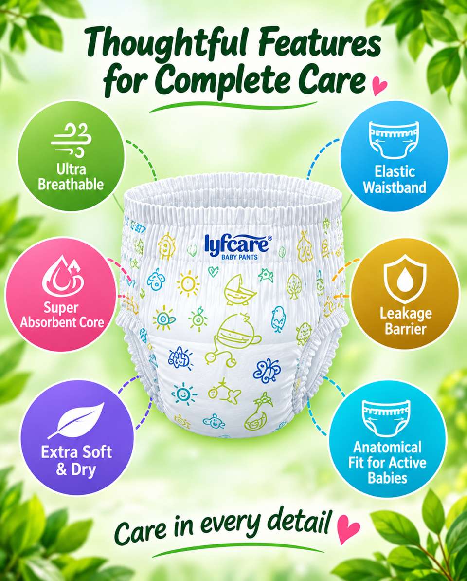 lyfcare Baby Diaper Pants, Leakage Protection & Super Absorbency ...