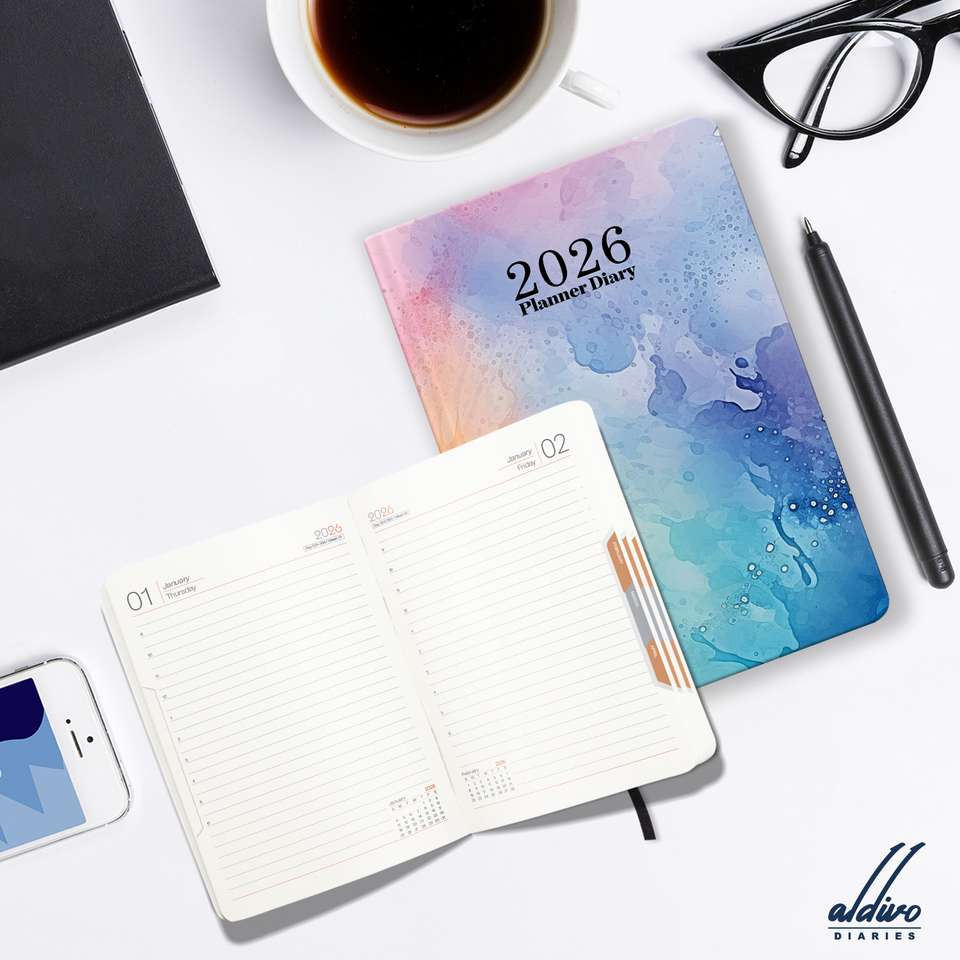alDivo Designer Cover Hard Bound 2026 Diary with Dates I Daily Planner ...