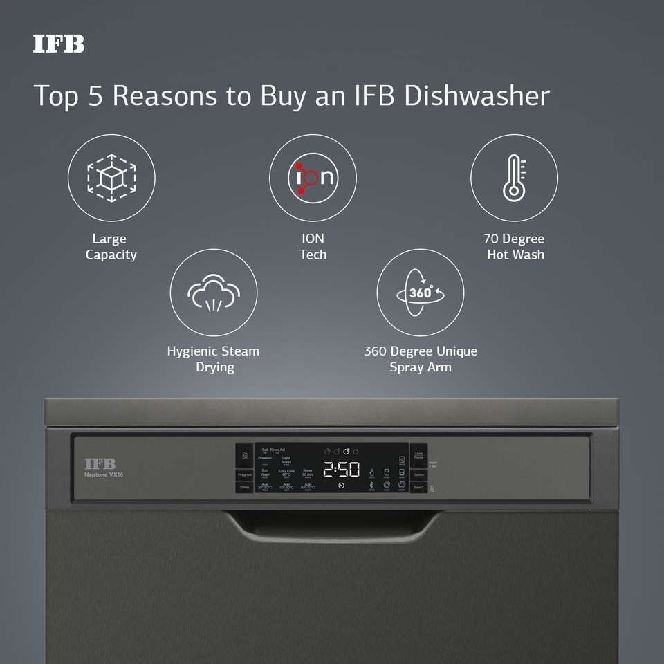 IFB Neptune VX14 Free Standing 14 Place Settings with 70 Degree Hot ...