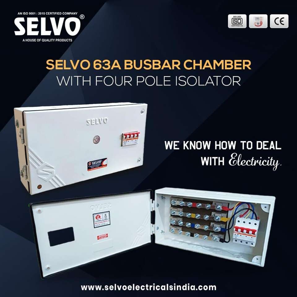 Selvo 63 Amps 415 Volts Busbar chamber board with 63A Four pole ...