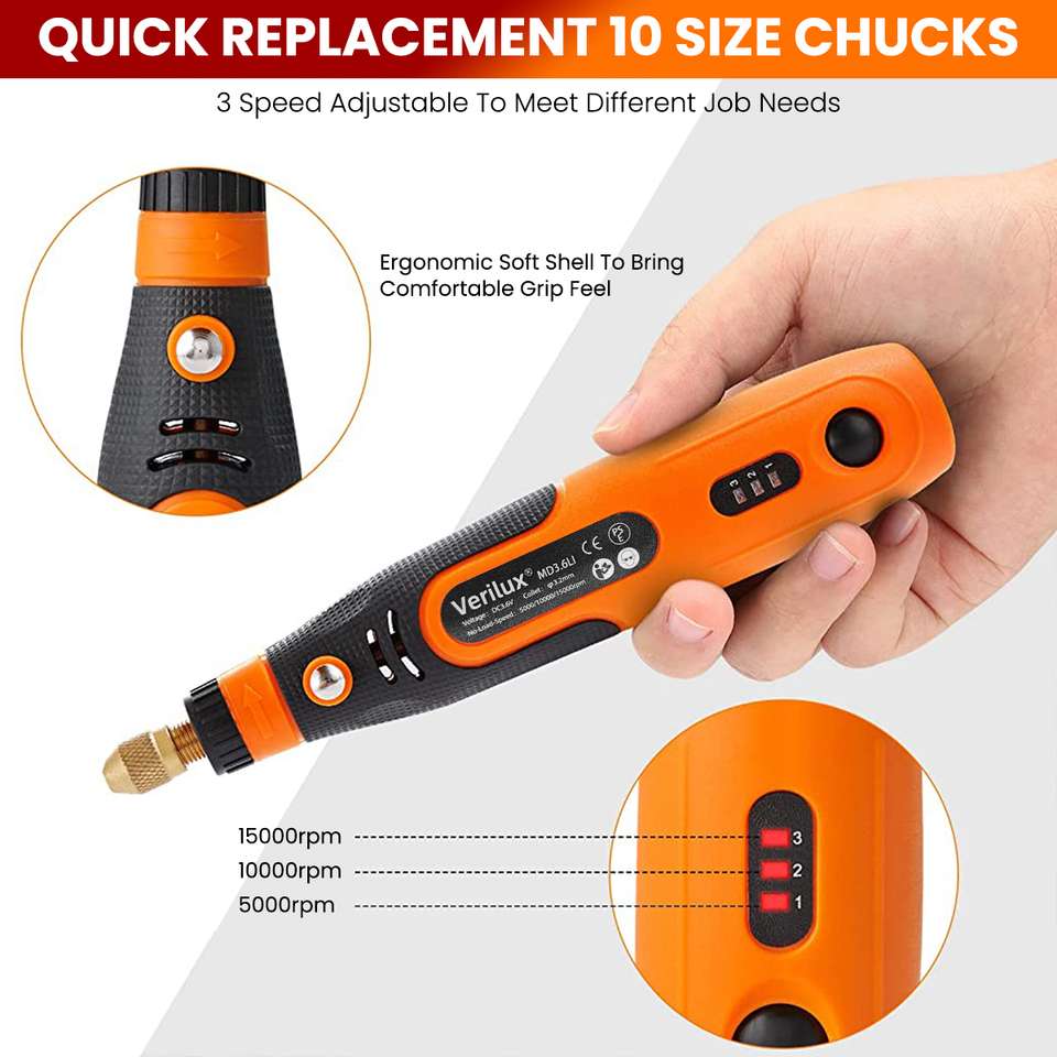 HASTHIP Portable Handy Drill Machine With Bits 45pcs Mini Cordless ...