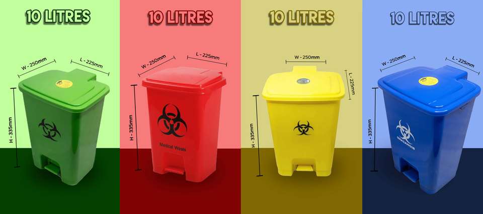 LISAMED Bio-Medical Waste Dustbin 10 Litres Plastic Dustbin Price in ...