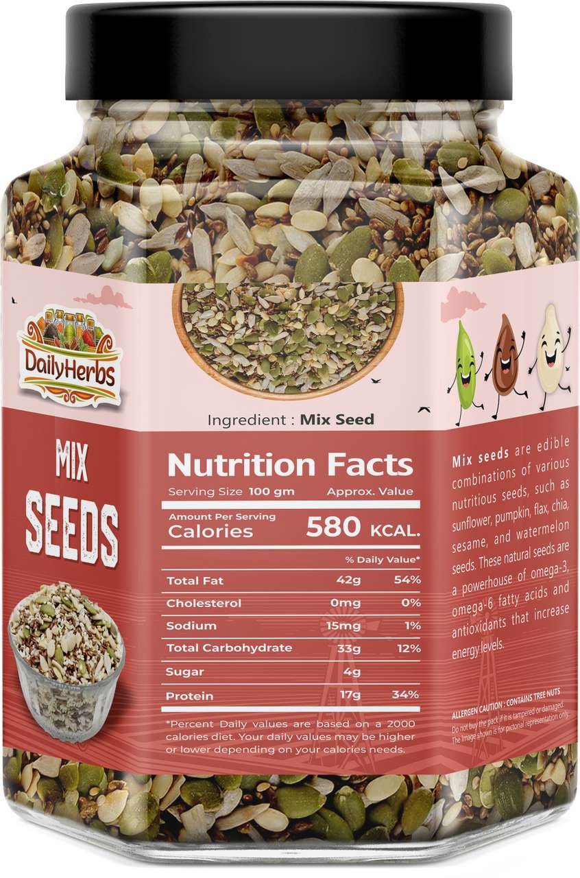 DAILYHERBS Premium 6 in 1 Roasted seeds mix Immunity Booster weight ...